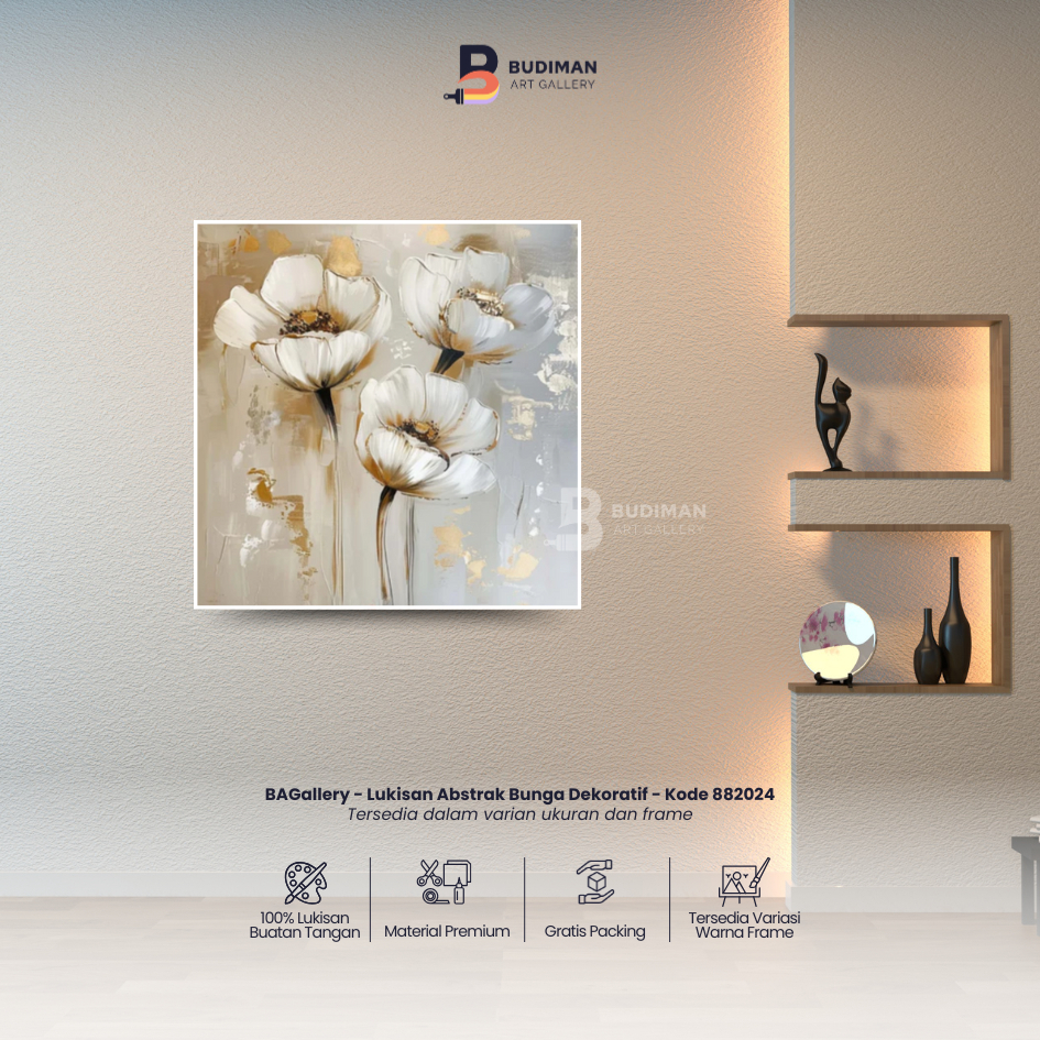 Jual BAGallery - Lukisan Hiasan Dinding Estetik Bunga Dekoratif - Kode ...
