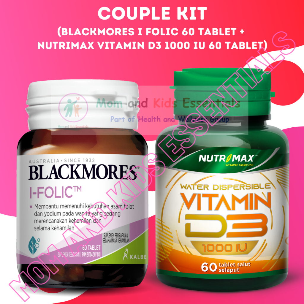 Jual PAKET KEHAMILAN NUTRIMAX VITAMIN D3 1000 IU 60 TABLET DAN BLACKMORES I FOLIC 60 TABLET ...
