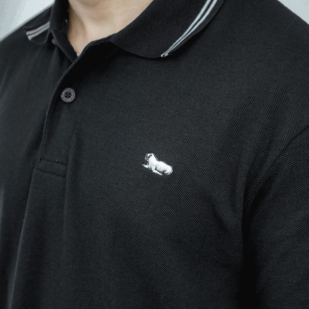 Jual Walrus Polo Basic Polos Hitam With White Line | Shopee Indonesia