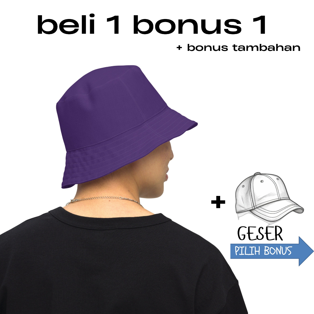 Jual Topi Bucket Hat Premium Polos American Drill Outdoor dan Indoor Unisex Laki-laki Perempuan ...