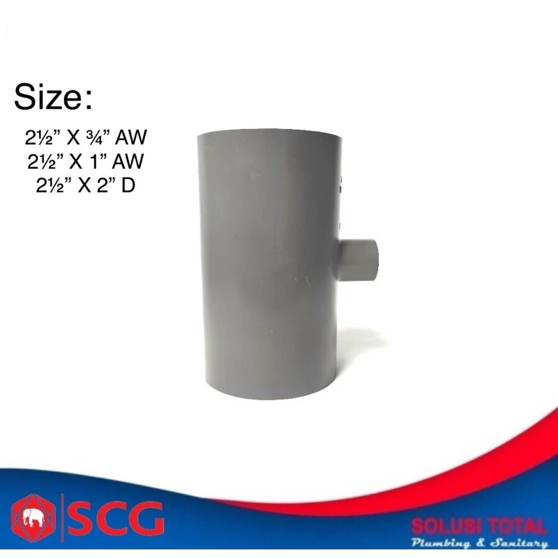 Jual SCG REDUCING TEE AW 2½”x ¾” / 2½” X 1INCH / 2½” X 2” (D) ; SCG ...