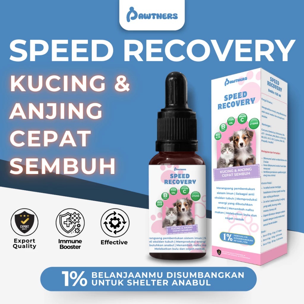 Jual PAWTNERS SPEED RECOVERY 20ML - OBAT KUCING & ANJING PEMULIHAN ...