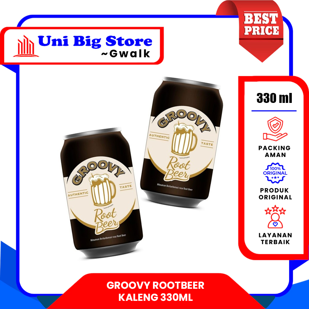 Jual GROOVY ROOTBEER ROOT BEER & ROOT BREW SODA KALENG - 330 ml ...
