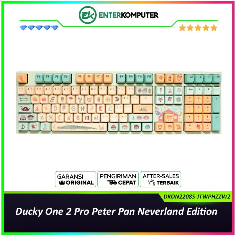 Jual Ducky One 2 Pro Peter Pan Neverland Edition PBT Dye-Sub Quack ...