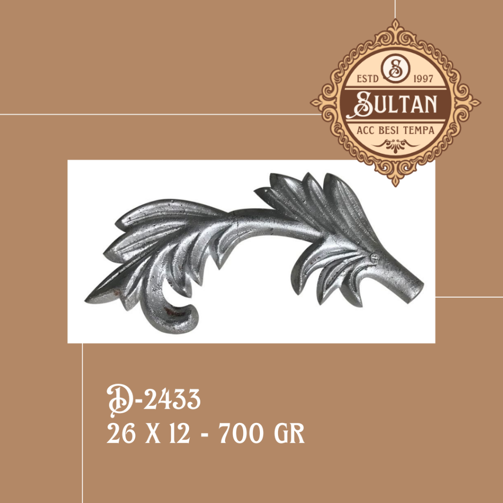 Jual Sultan Besi Tempa / D-2433 / Ornamen Daun Besi Tempa / Ornamen ...