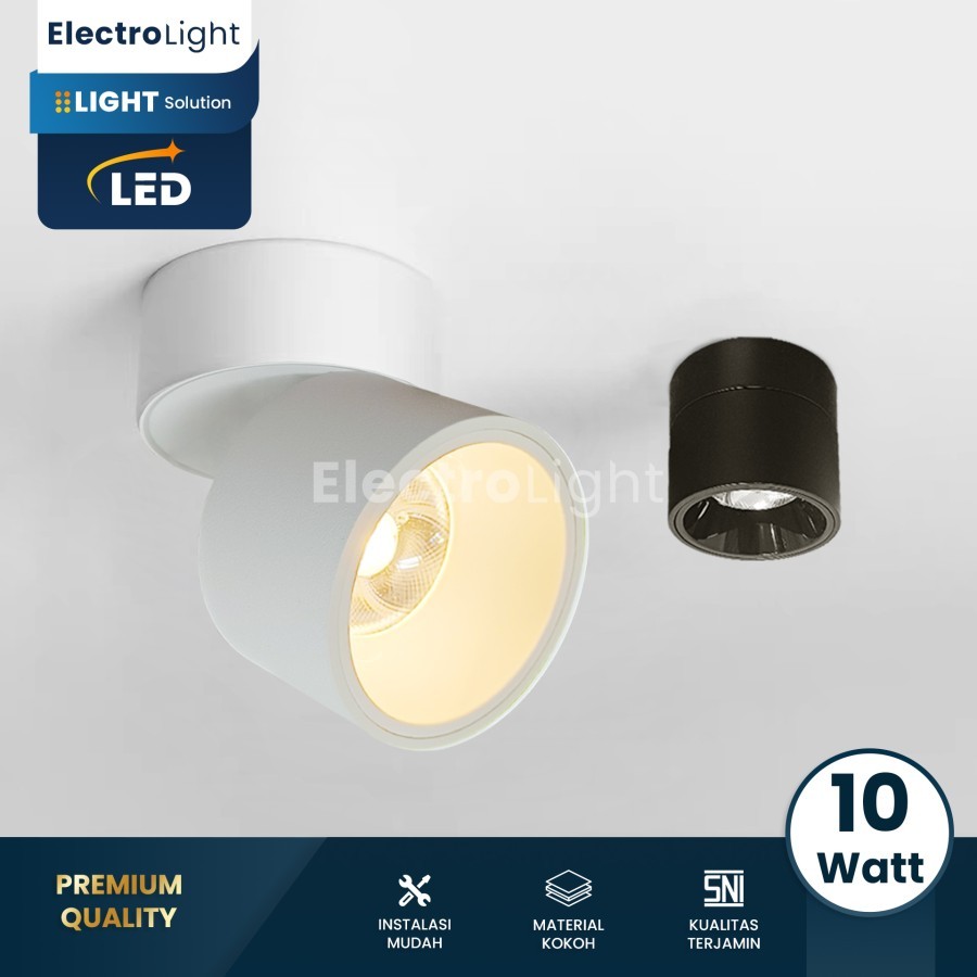 Jual Lampu downlight LED COB 10watt 220v ceiling spotlight minimalis modern putih hitam ...