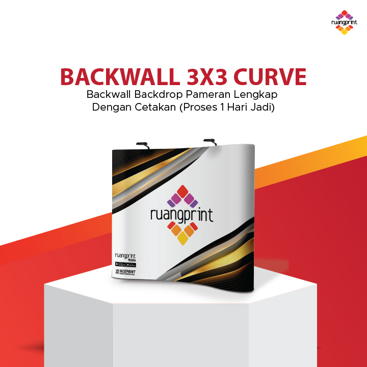 Jual Backwall Portable 3x3 Curve / backwall backdrop pameran lengkap ...