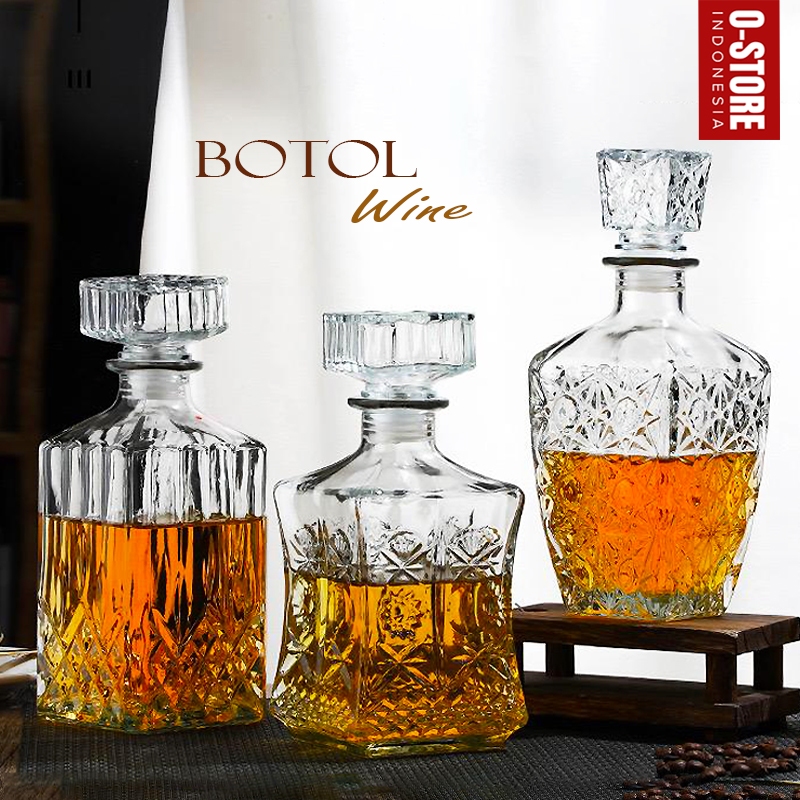 Jual Botol Wine Kaca Whiskey Decanter Botol Kaca Motif Botol Wine Gift ...