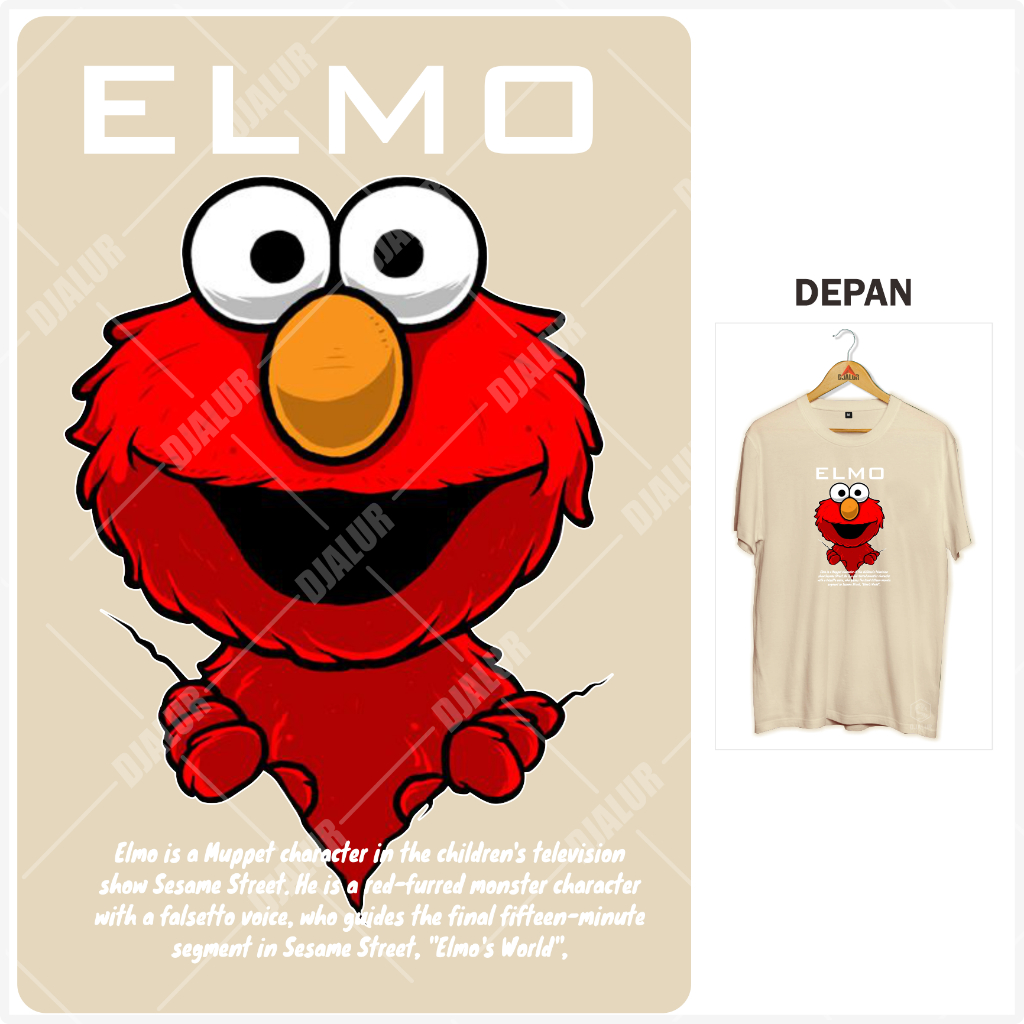 Jual Kaos Elmo Muppet Sesame Street Kaos Distro Premium Cotton Combed ...