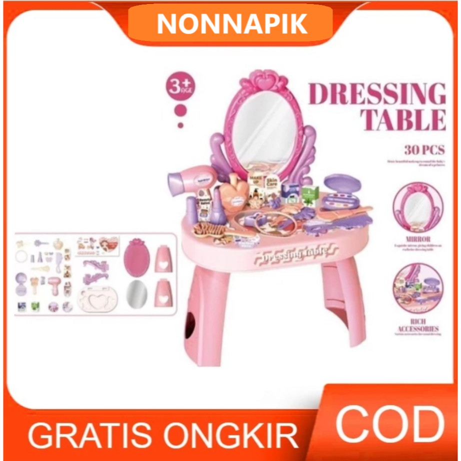 Jual Mainan Anak 30PCS DRESSING TABLE MAKE UP 9222 Mainan Alat Makeup ...
