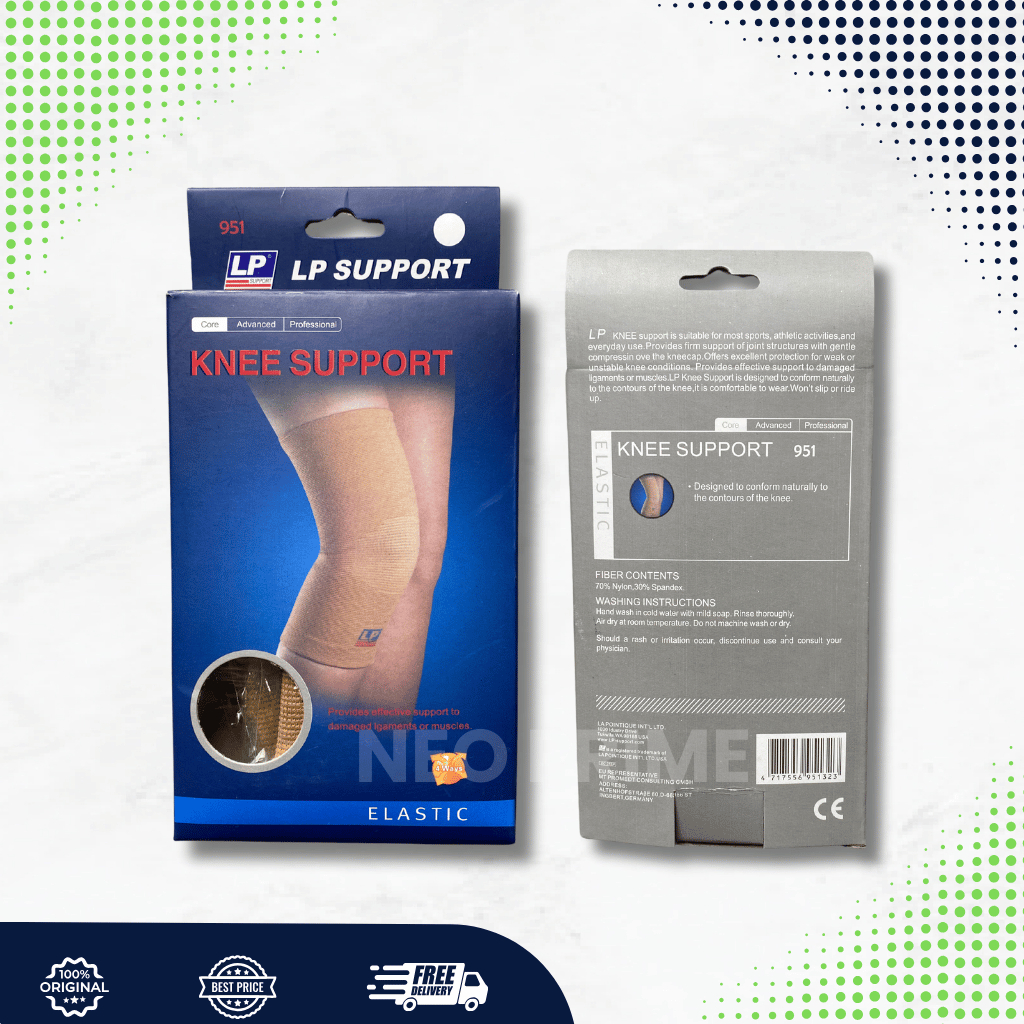 Jual Knee Support Elastic Deker Lutut Elastis LP 951 LP Support Cokelat ...
