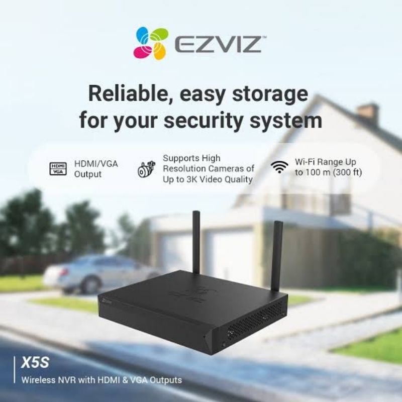 Jual Wireless NVR｜Ezviz X5S Support Wireless Ezviz Kamera 3K 5MP H265 ...