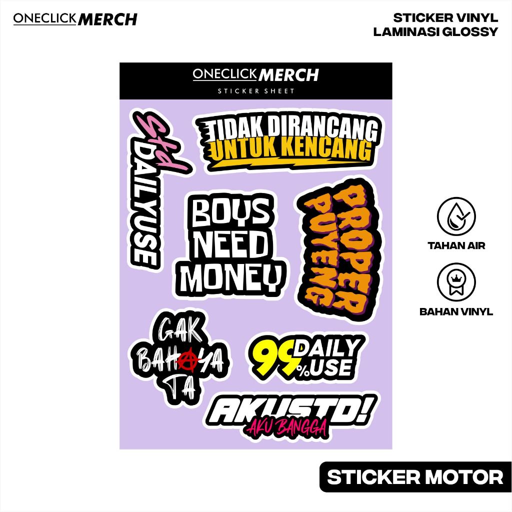 Jual Sticker Pack MOTOR AESTHETIC Bahan Vinyl Untuk Hp Laptop Helm ...