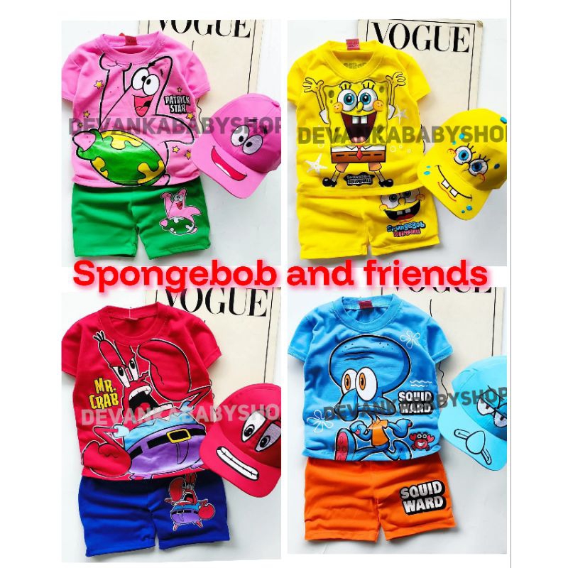Jual BAJU ANAK SPONGEBOB AND FRIENDS PATRICK SQUIDWARD MR CRAB LUCU ...