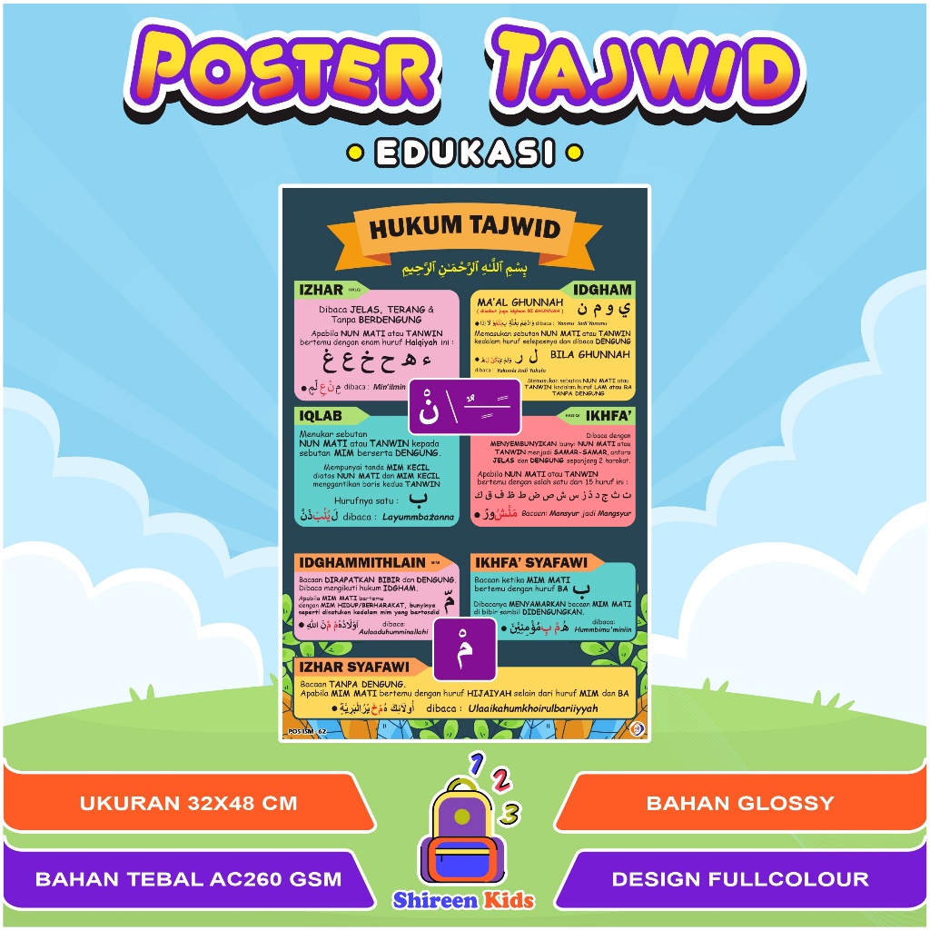 Jual POSTER HUKUM TAJWID - POSTER ISLAMI - POSTER EDUKASI ANAK | Shopee ...