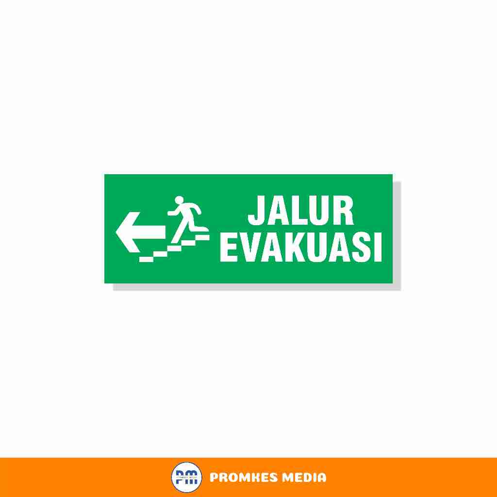 Jual Jalur Evakuasi Turun Tangga Kiri, Stiker K3 | Shopee Indonesia