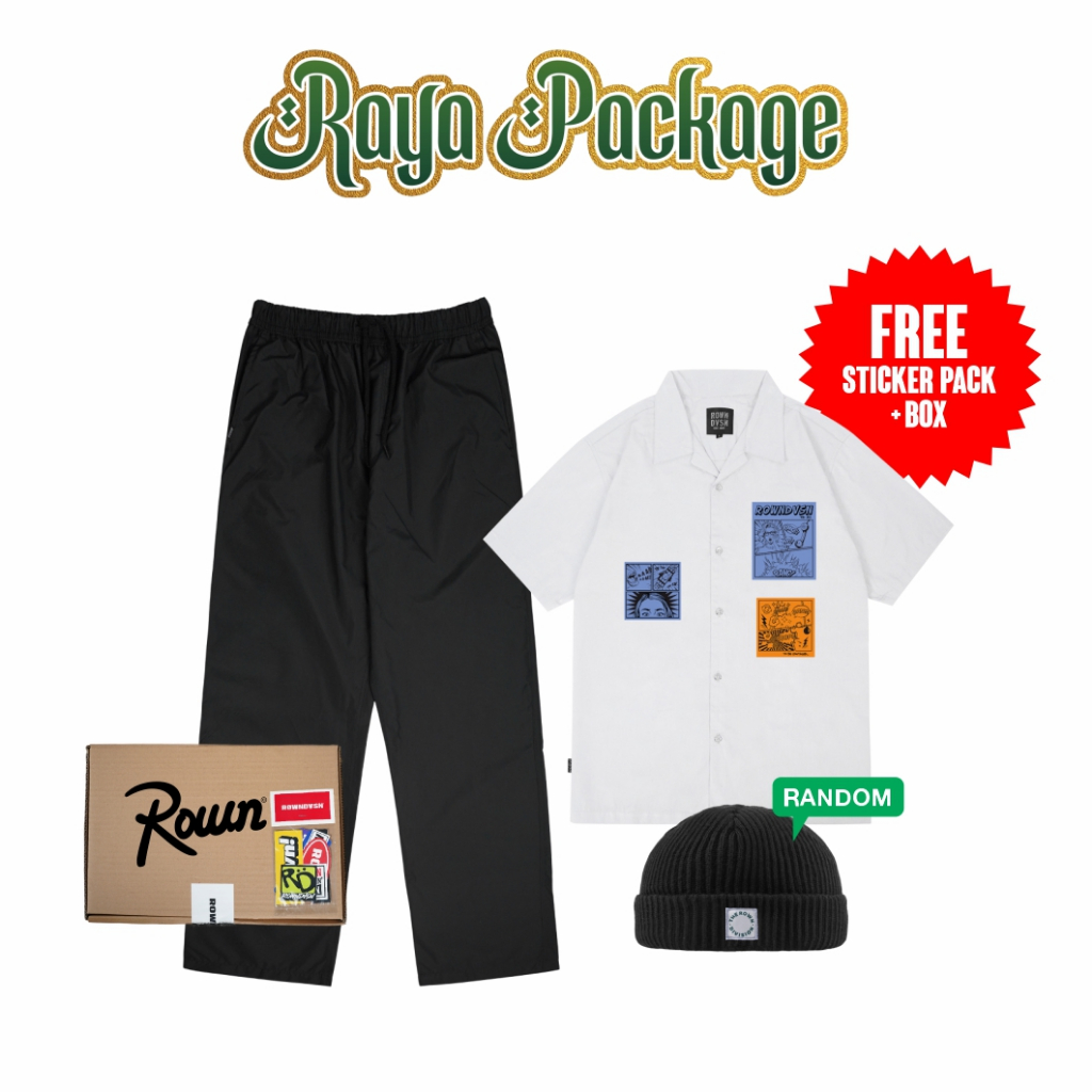 Jual RAYA PACKAGE Bundling Kemeja Relax + Celana Parasut + Beanie ...