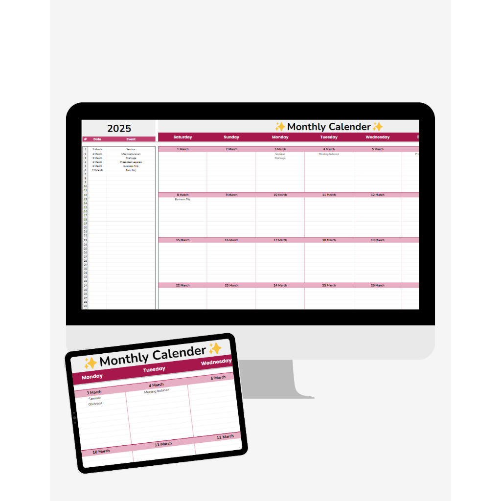 Jual Dynamic Calender Template (Baca Deskripsi) | Shopee Indonesia