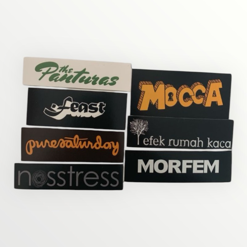Jual Sticker Pack Band Indie (ERK, The Panturas, Feast, Mocca, Morfem ...