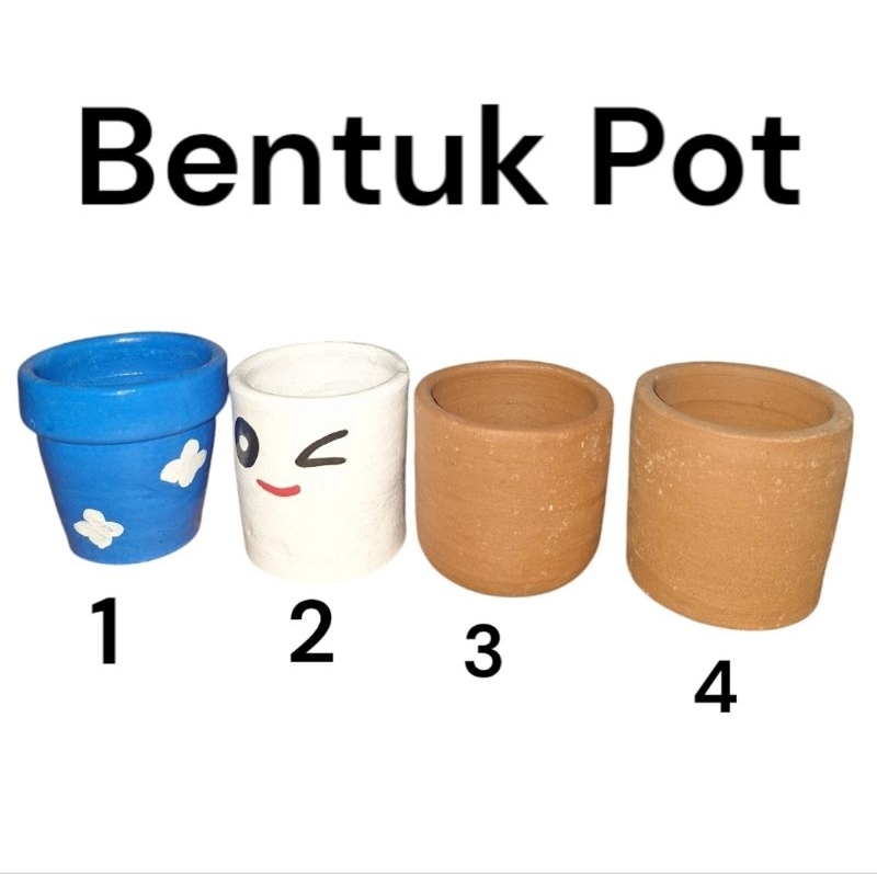 Jual Pot Mini Kerajinan Tanah Liat Gerabah Polos Lukis Motif Ukuran 6cm ...