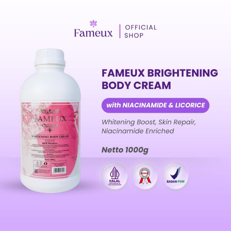 Jual FAMEUX whitening body cream 1000ml | Shopee Indonesia