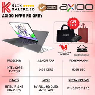 Jual Laptop Axioo Hype R5 OLED Intel Core i5 1235U RAM 24GB SSD 512GB ...