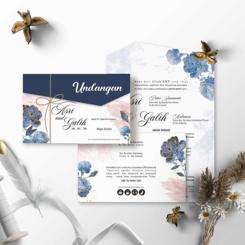 Jual Undangan Pernikahan Murah Desain Full Color Bahan BriefCard 150gsm ...