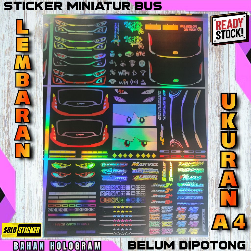 Jual Paket Lengkap Stiker Hologram Modifikasi Bus Miniatur Lampu Jetbus ...
