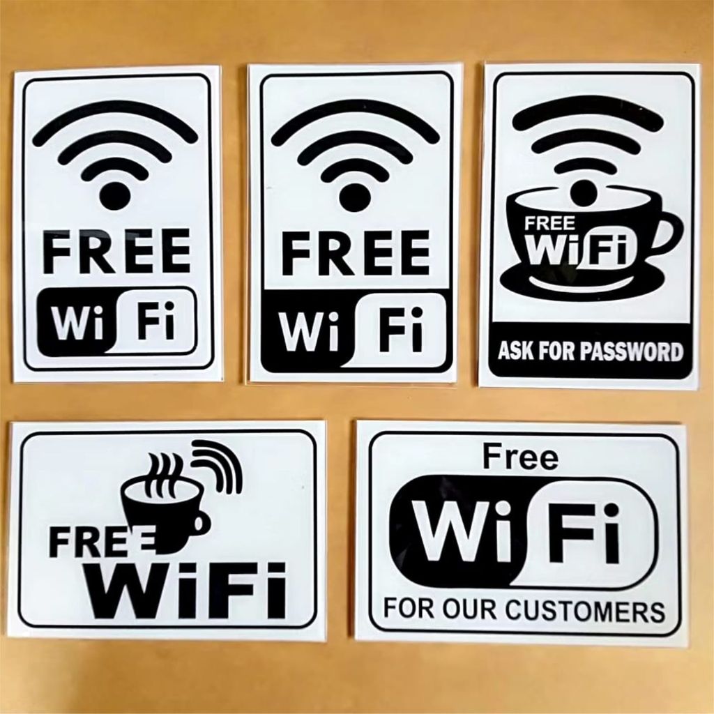 Jual Sign Akrilik Papan Tanda Free Wifi Untuk Warung Kopi Cafe Resto ...