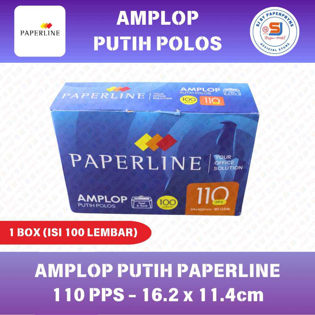 Jual Amplop Putih Polos Paperline 110 PPS (1 PACK ISI 100 LEMBAR ...