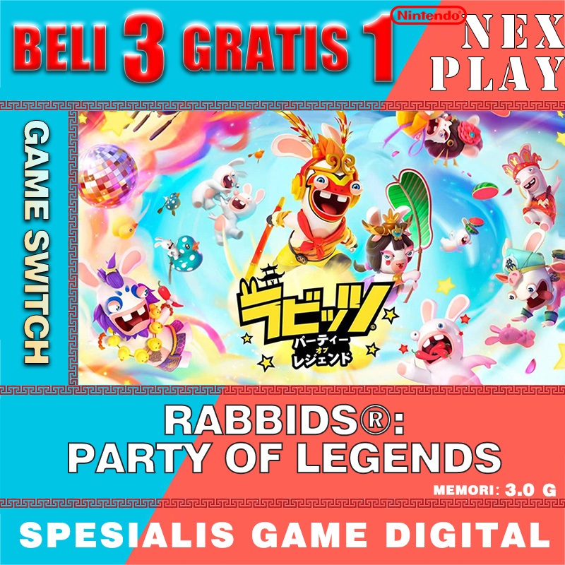 Jual Rabbids®: Party of Legends Nintendo Switch Digital Game （BELI 3 ...