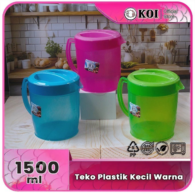 Jual KOI - Teko Plastik Warna 1.5 Liter Bpafee Foodgrade Mini Water Jug ...