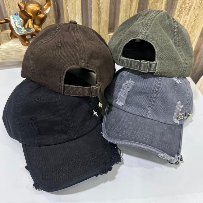 Jual topi import bisbol cap baseball premium cowok hat sobek cewek ...