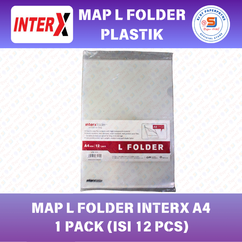 Jual Map L Folder Bening InterX A4 (1 PACK ISI 12 FILE) | Shopee Indonesia