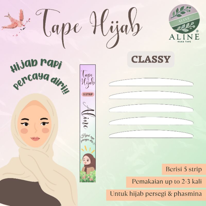 Jual Aline Hijab Shaper Tape CLASSY Penegak Hijab Melengkung Tegak ...
