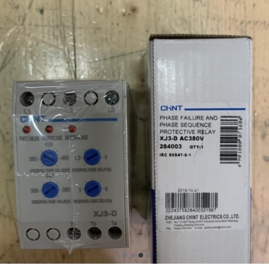 Jual Phase Failure Relay Chint XJ3-D Chint Xj3D 308V AC Over Under Voltage Phase Failure Relay ...