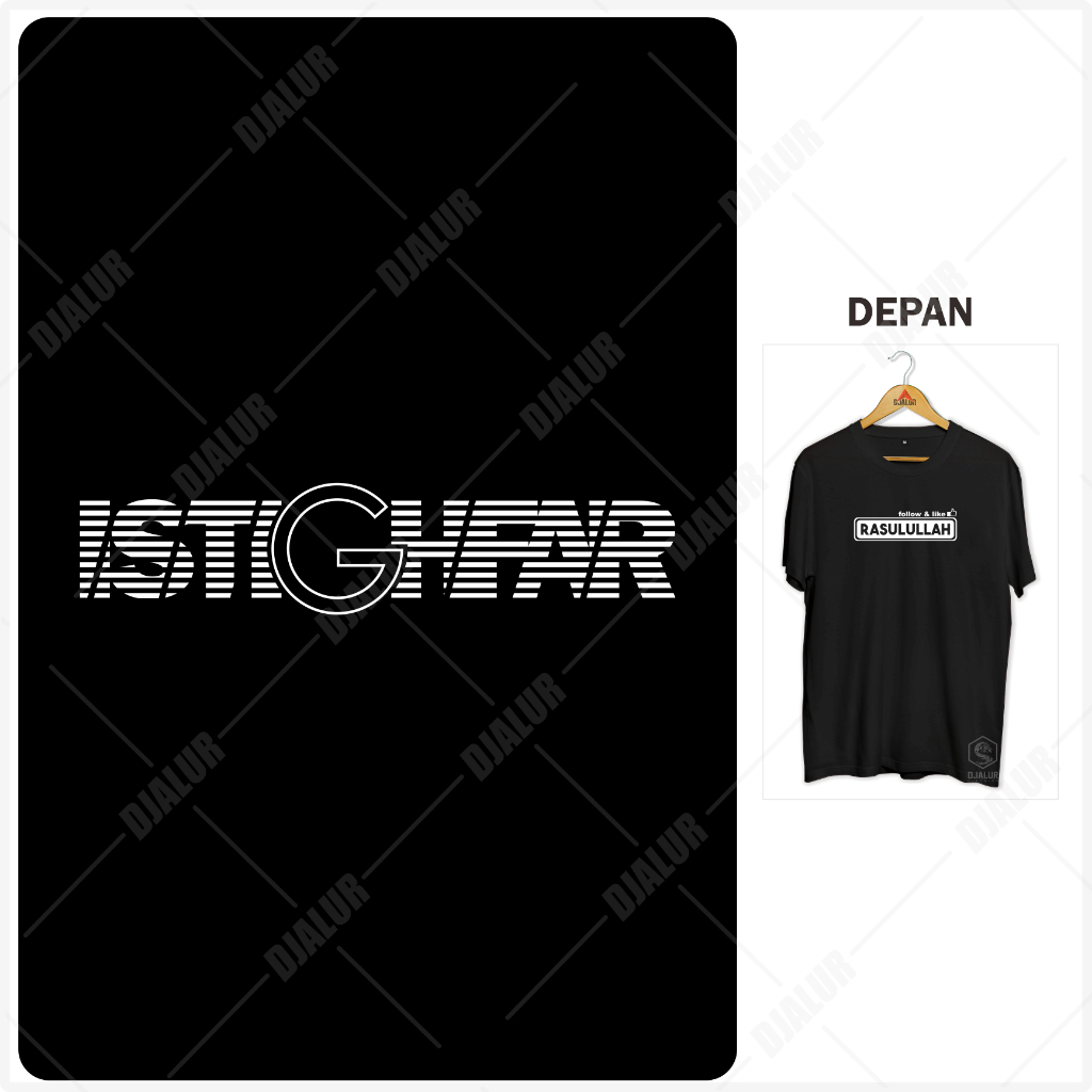 Jual Kaos Istigfar Line Kaos Distro Muslim Islami Plastisol Cotton ...
