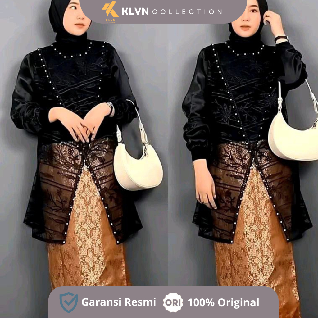Jual Outer Tunik Brukat Kondangan Organza Full Payet Brokat Fiona Zize ...