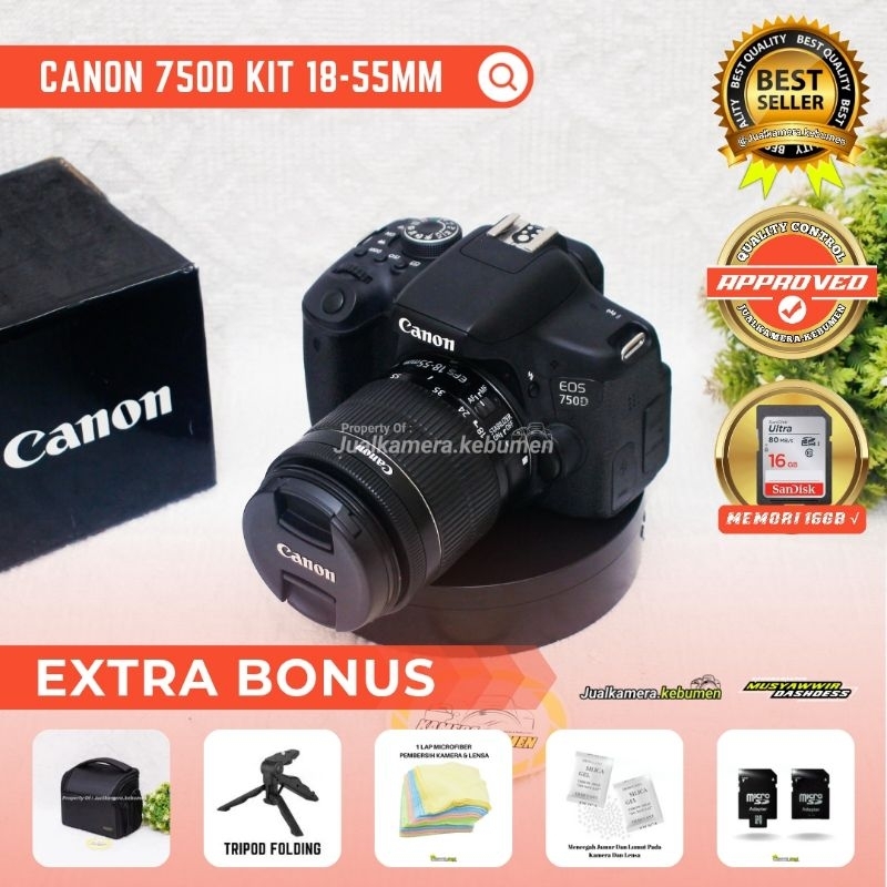 Jual CANON EOS 750D / CANON 750D KIT 18-55MM IS STM WIFI | Shopee Indonesia