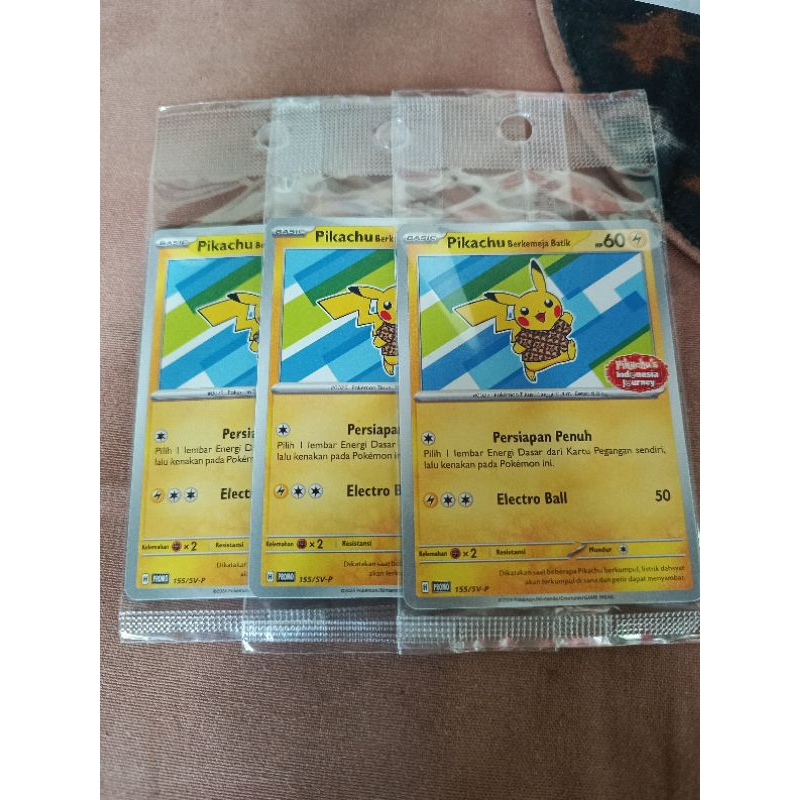 Jual Kartu Promo Pikachu berkemeja batik | Shopee Indonesia