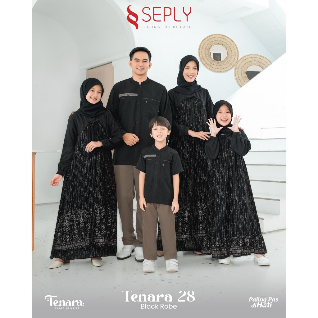Jual Seply | Tenara 28 Black Robe Sarimbit Set Keluarga | Shopee Indonesia