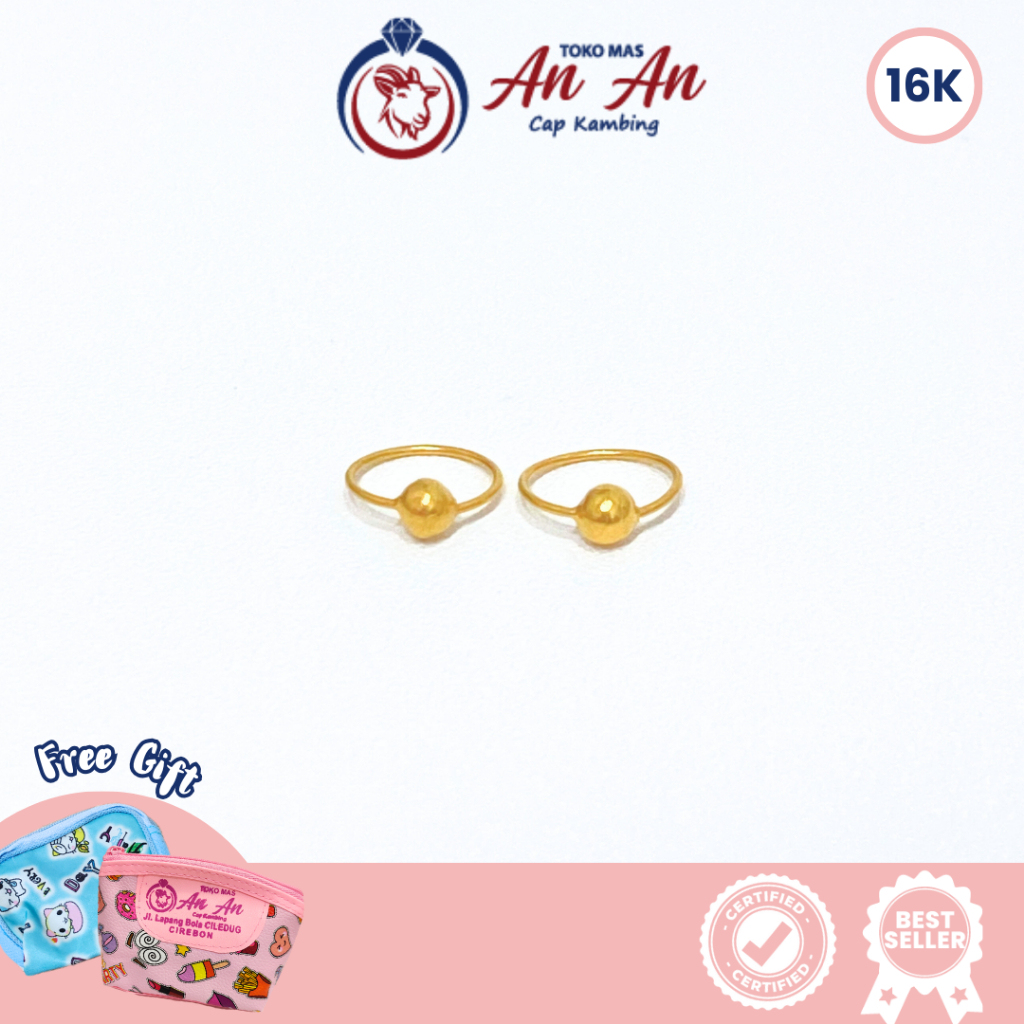 Jual Anting Emas 16K Baby Mrican Gold An An Jewellery | Shopee Indonesia