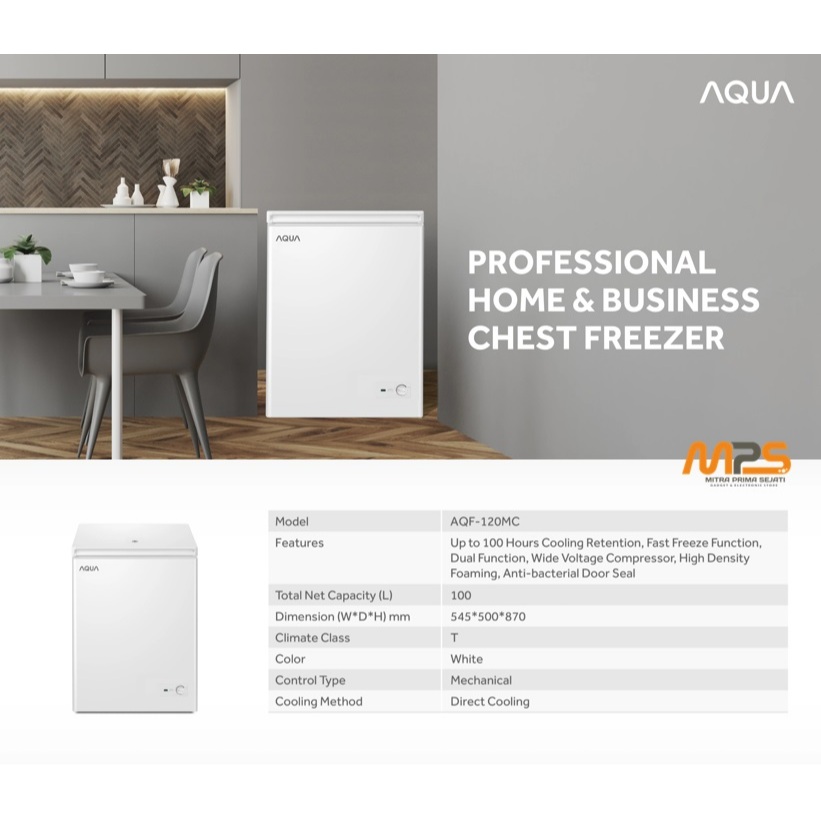 Jual Chest Freezer Aqua AQF-120MC - 100 Liter - Garansi Resmi Aqua ...