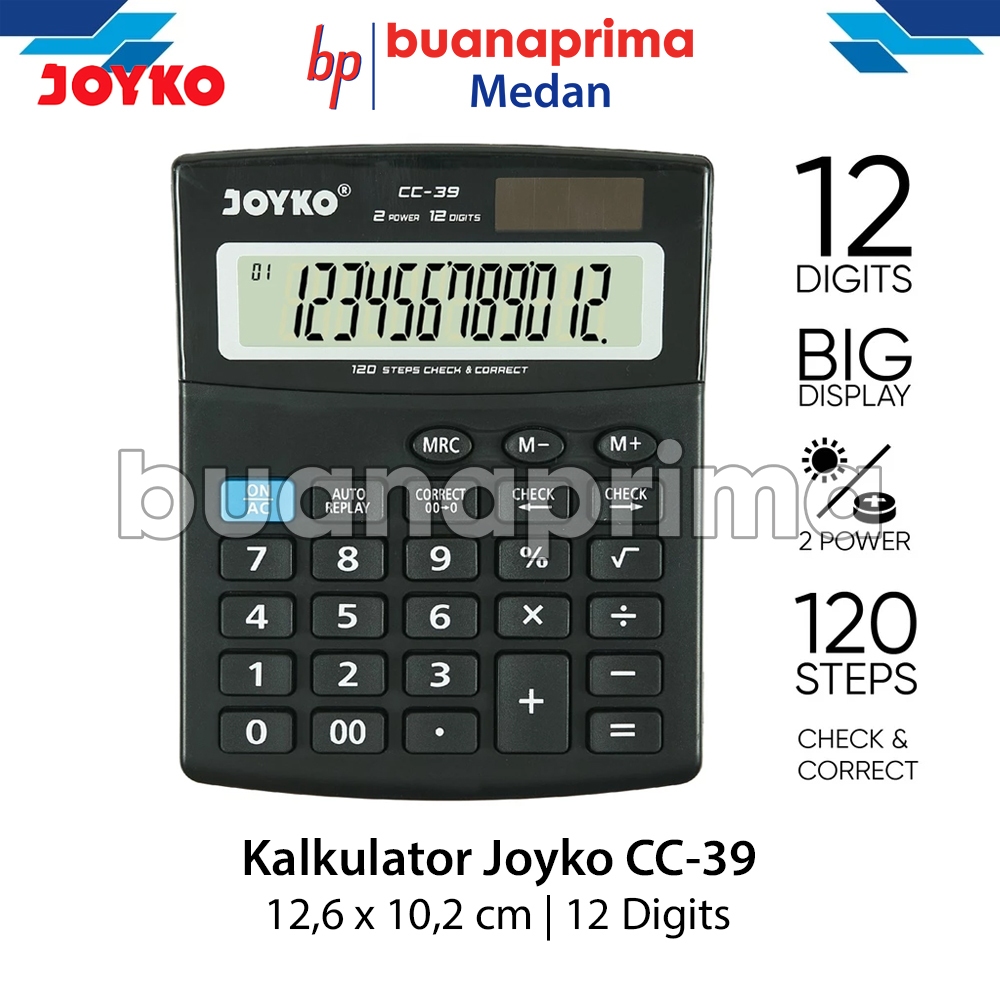 Jual Kalkulator JOYKO CC-39 12 Digits Kecil Check Correct Calculator ...