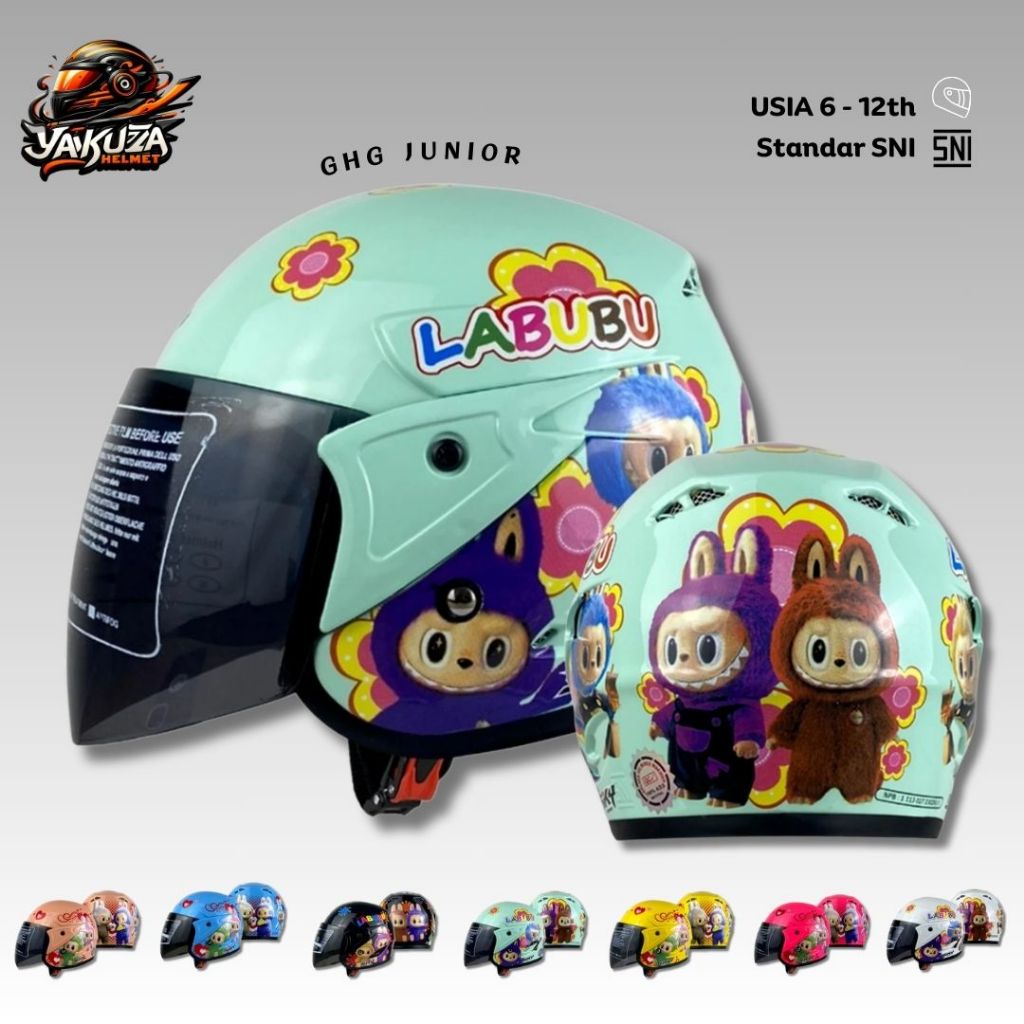 Jual LABUBU HELM ANAK GHG JUNIOR MOTIF SINGLE VISOR STANDART SNI ...