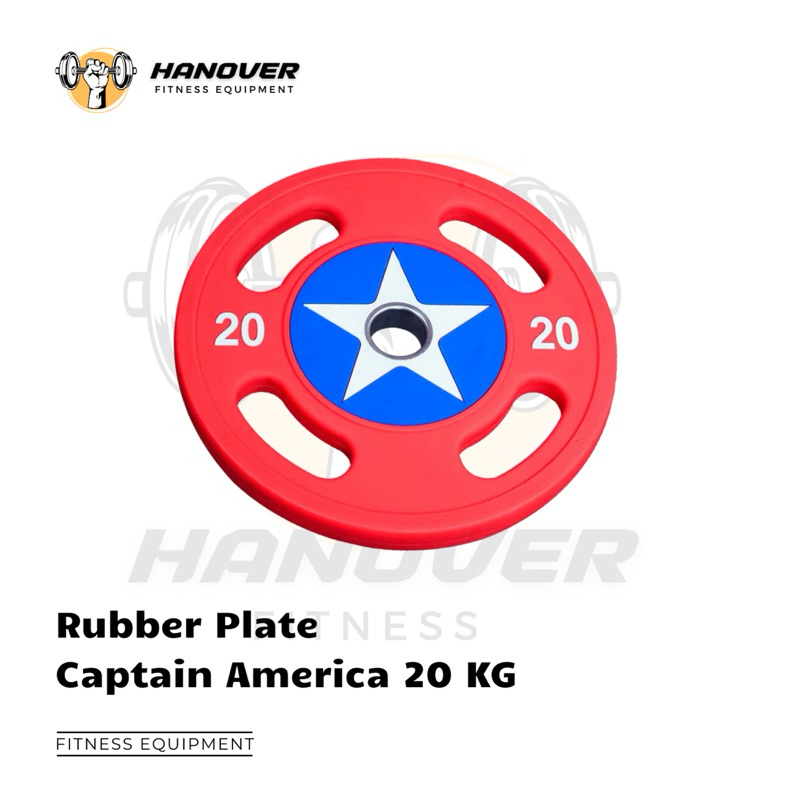 Jual Rubber Plate Captain America 20 Kg Bemper Lapis PU Pelat Barbel ...