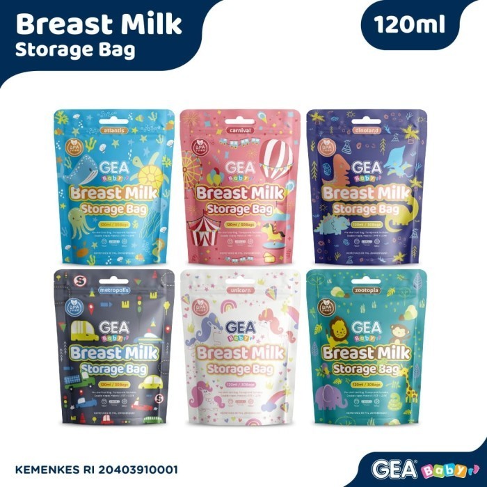 Jual GEA Kantong Asi / Breast Milk Storage / Plastik Asi 120ml / 120 ml ...
