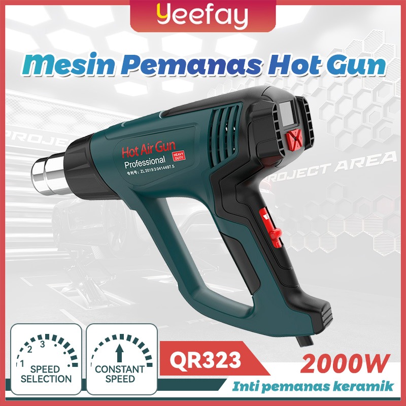Jual solder badgeMitsushi Heat Gun Hot Air Gun Mesin Pemanas Pistol Angin Panas 2000w Dryer Heat ...