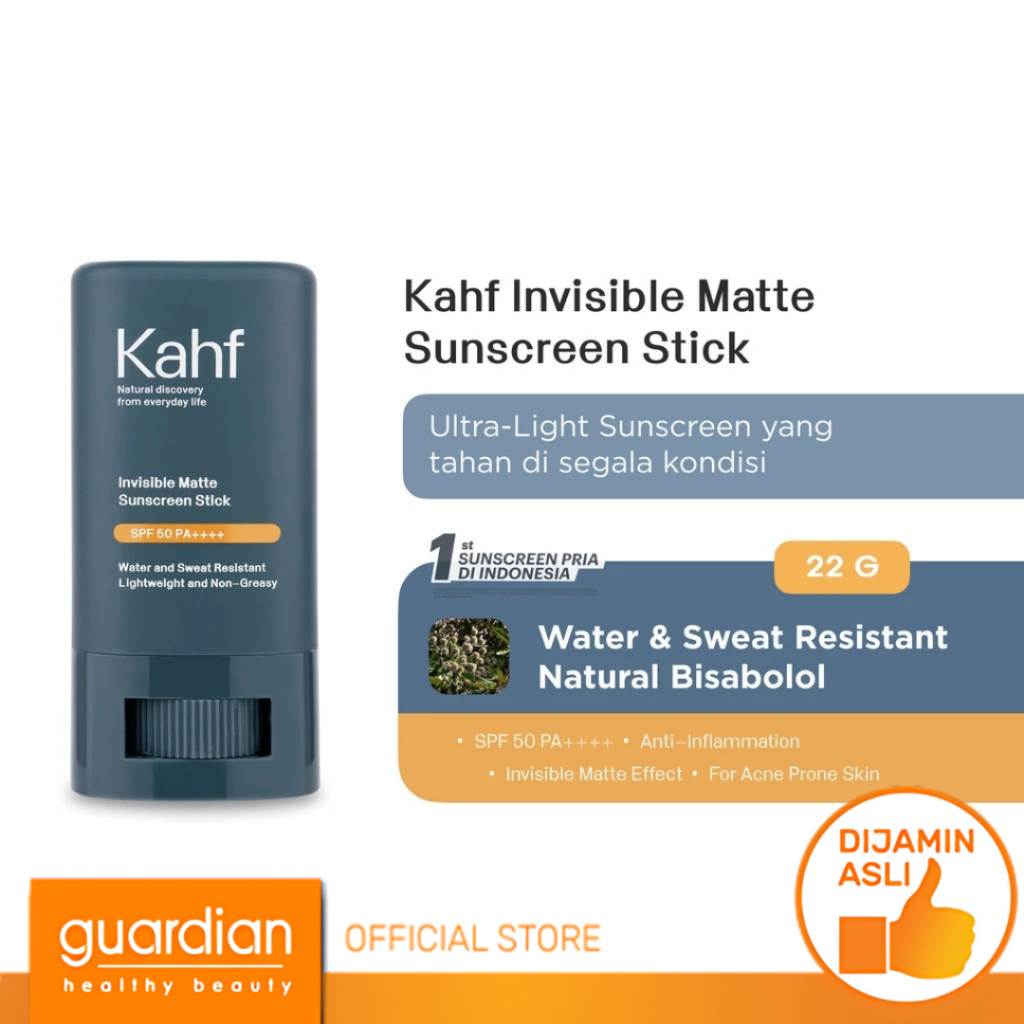 Jual Kahf Invisible Matte Sunscreen Stick SPF 50 PA++++ 22Gr ...