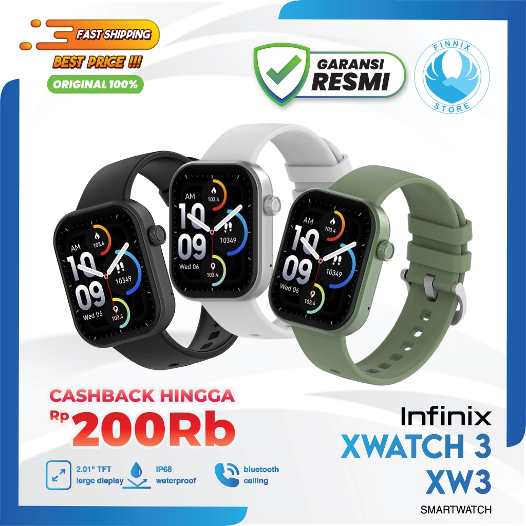 Jual Infinix Smart Watch 3 XW3 | Smartwatch Bluetooth Call | 2.01" HD ...